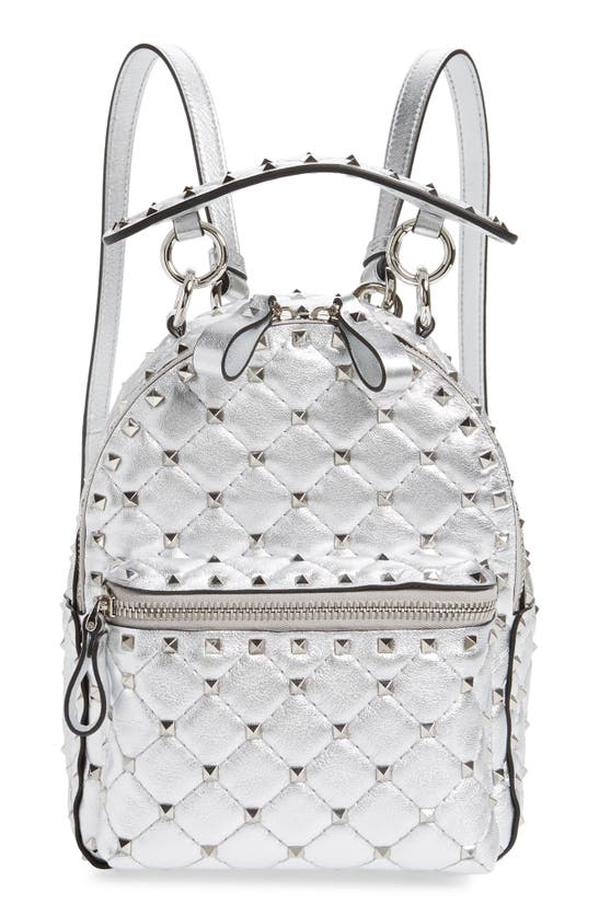 Silver Spiked Backpack