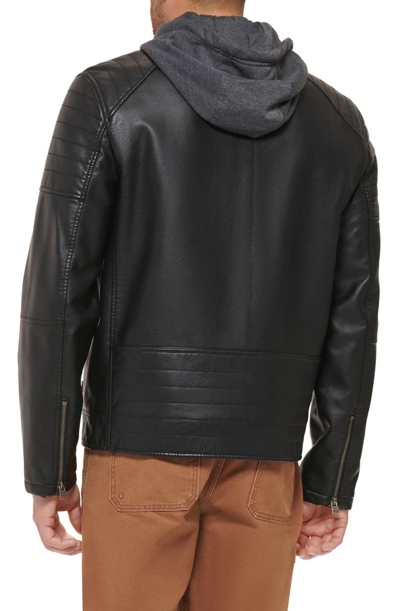 Levi's® Faux Leather Hooded Moto Racer Jacket | Nordstrom