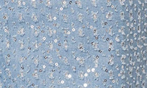 EDIKTED Icing Sequin Low Rise Cargo Jeans in Light-Blue | Smart Closet