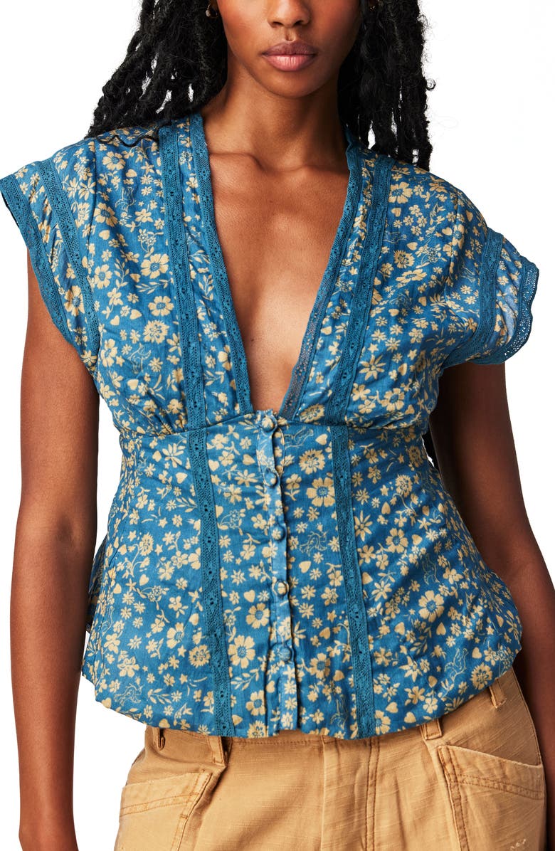 Free People Landy Print Lace Top | Nordstromrack