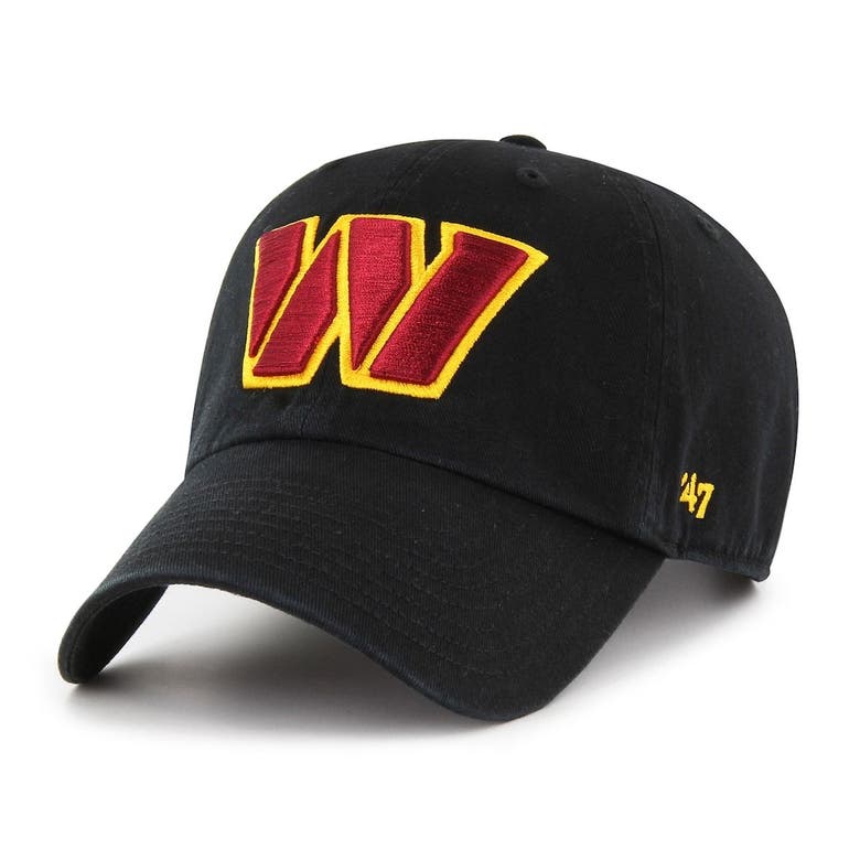 47 ' Black Washington Commanders Clean Up Adjustable Hat | ModeSens