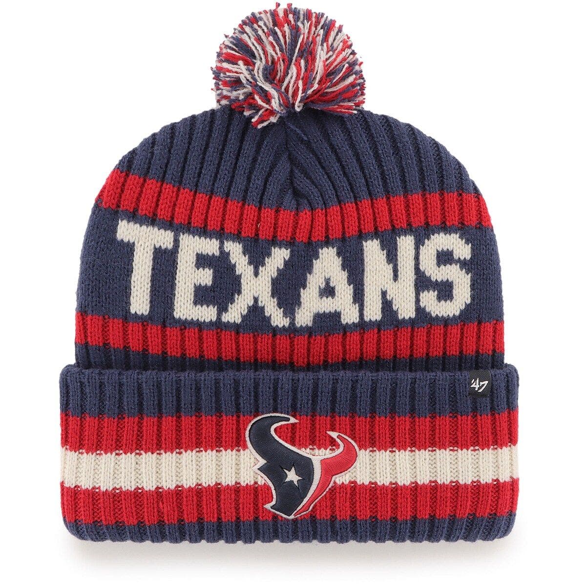 '47 Men's '47 Navy Houston Texans Bering Cuffed Knit Hat with Pom ...