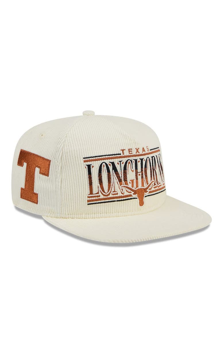 New Era Men's New Era White Texas Longhorns Throwback Golfer Corduroy ...