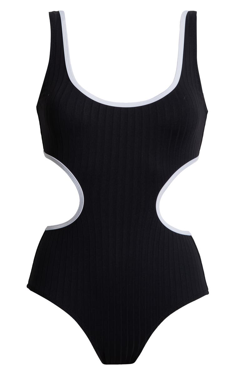 Solid & Striped Sarah Cutout Rib One-Piece Swimsuit | Nordstrom