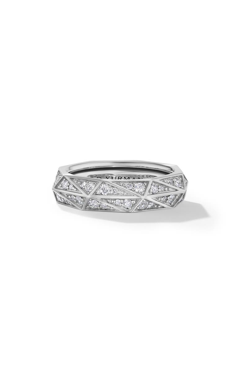 David Yurman Torqued Faceted Band Ring in Sterling Silver with Pavé ...