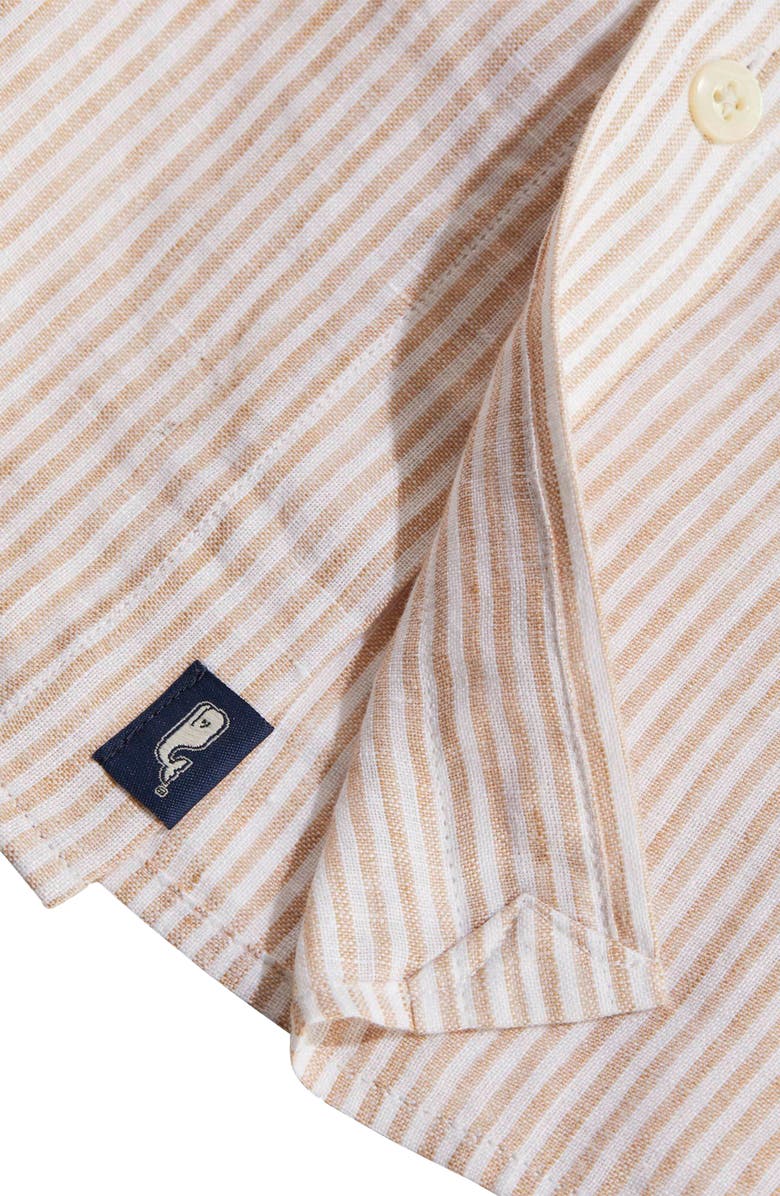 vineyard vines Stripe Linen Short Sleeve Button-Up Shirt | Nordstrom