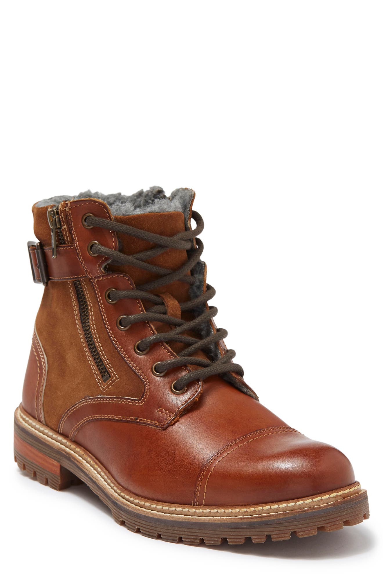 Crevo Cayden Leather Boot Men's Shoes In Black Buckle | atelier-yuwa ...