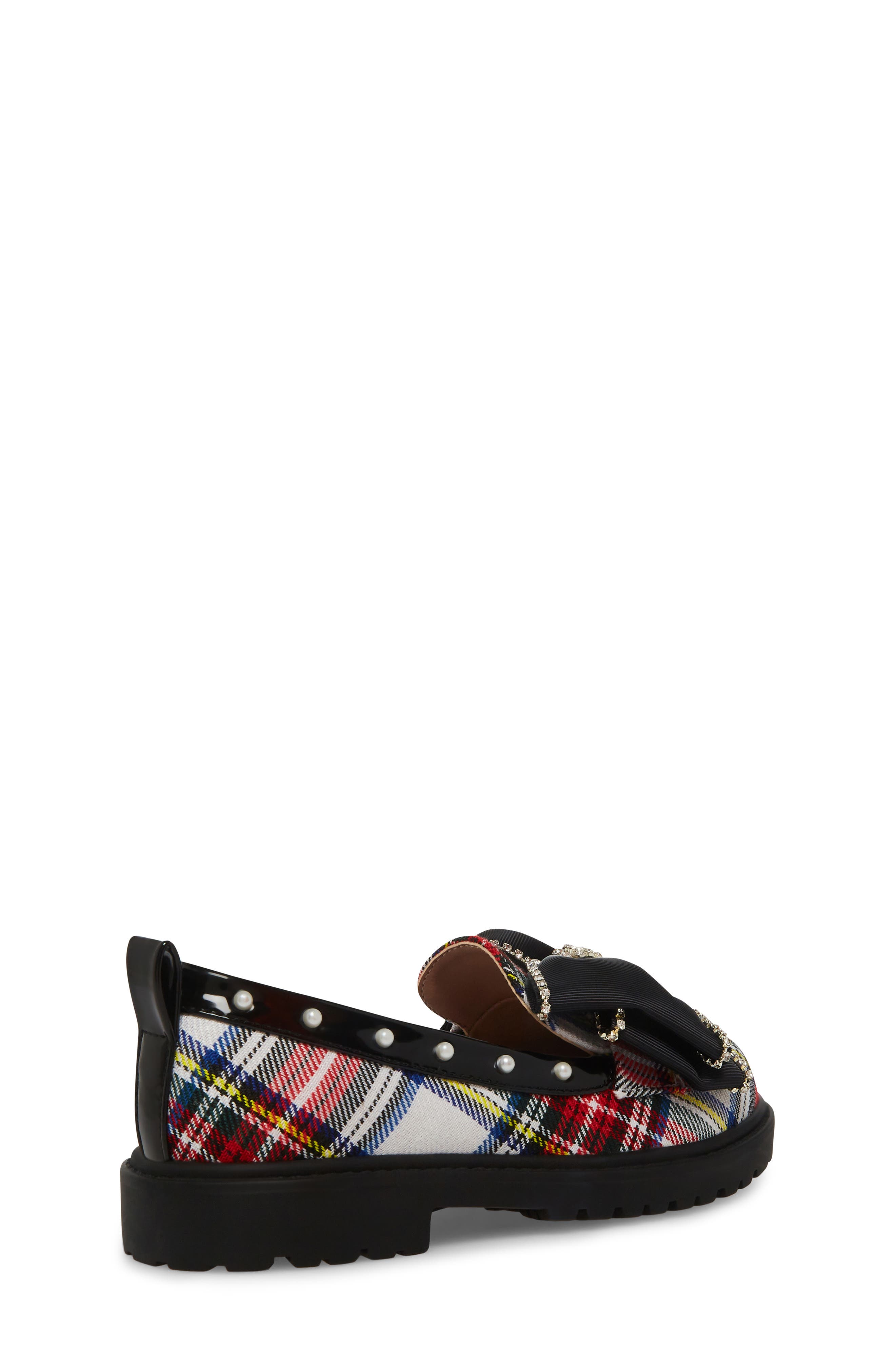 Betsey Johnson Kids' Vince Rhinestone Plaid Loafer | Nordstrom