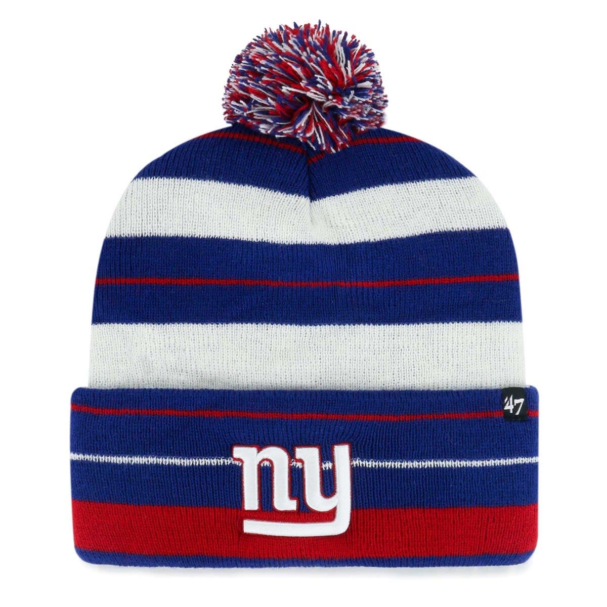 '47 Men's '47 Royal New York Giants Powerline Cuffed Knit Hat with Pom ...