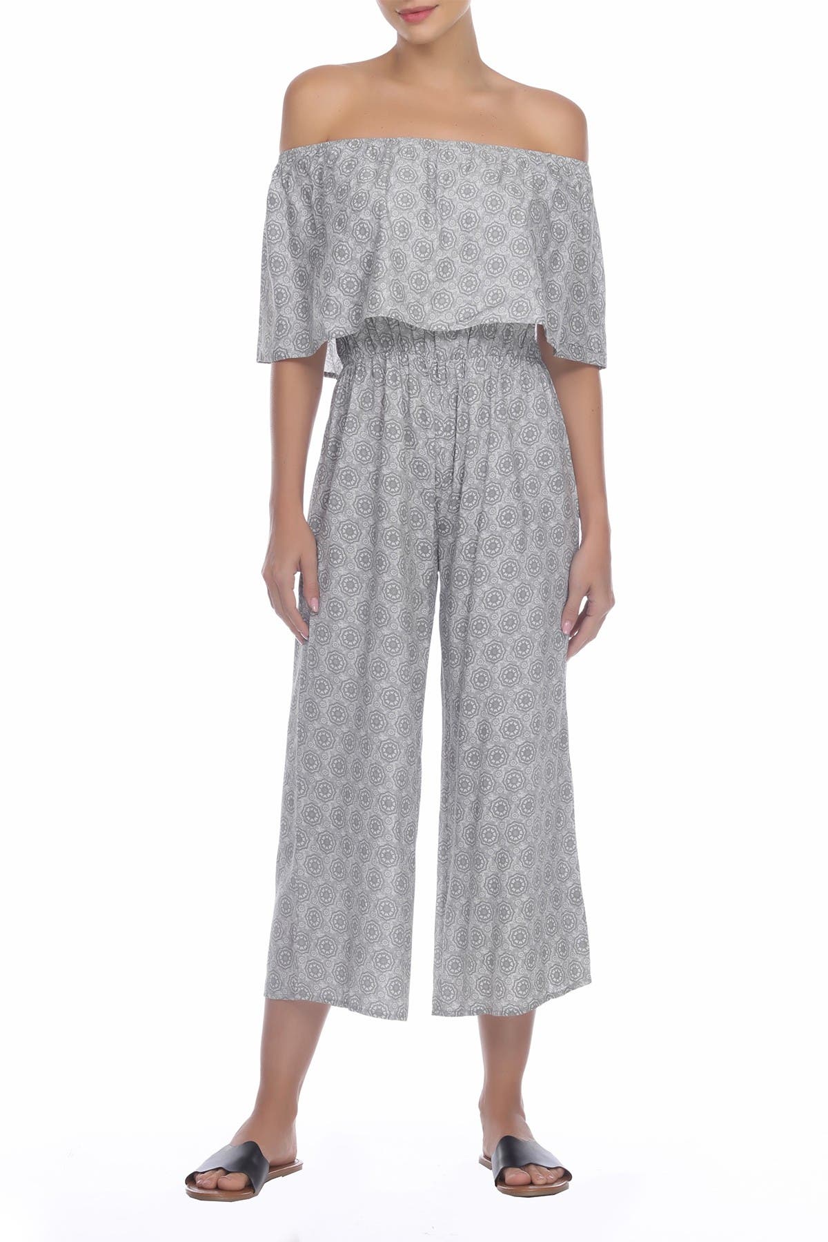 Boho Me Off-the-shoulder Medallion Print Cover-up Jumpsuit In Medallion ...