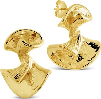 Sterling Forever Libby Textured Fan Stud Earrings | Nordstromrack