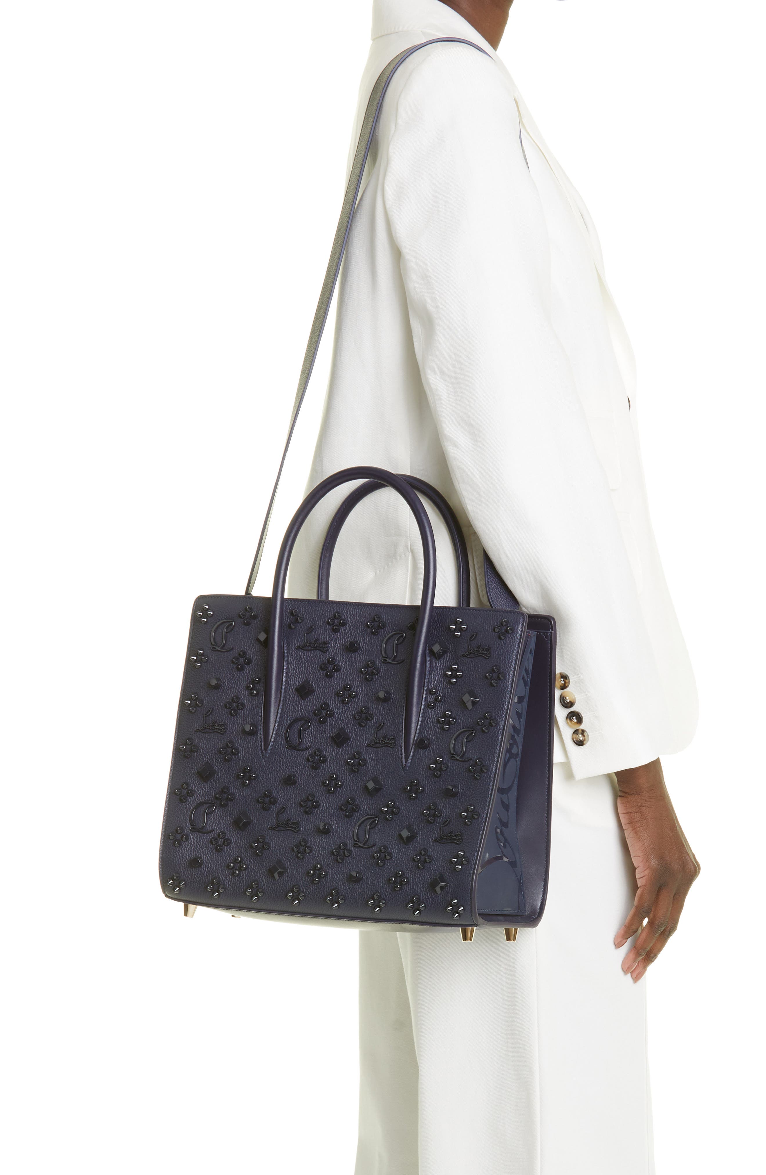 Christian Louboutin Medium Paloma Studded Leather Satchel | Nordstrom