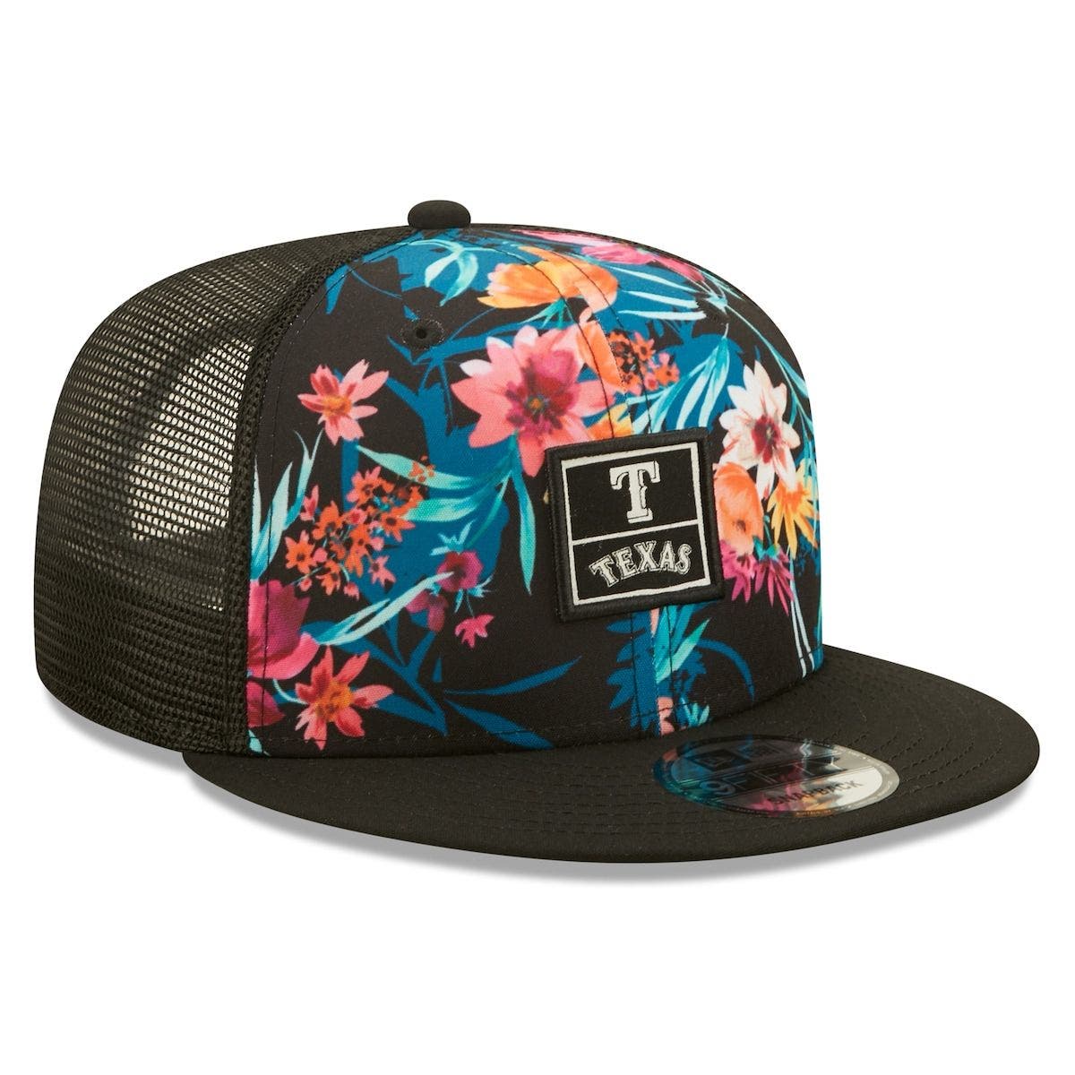 New Era Men's New Era Black Texas Rangers Tropic Trucker 9FIFTY Snapback Hat | Nordstrom