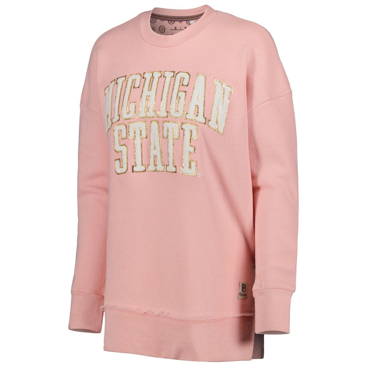 PRESSBOX Women's Pressbox Pink Michigan State Spartans La Jolla Fleece ...