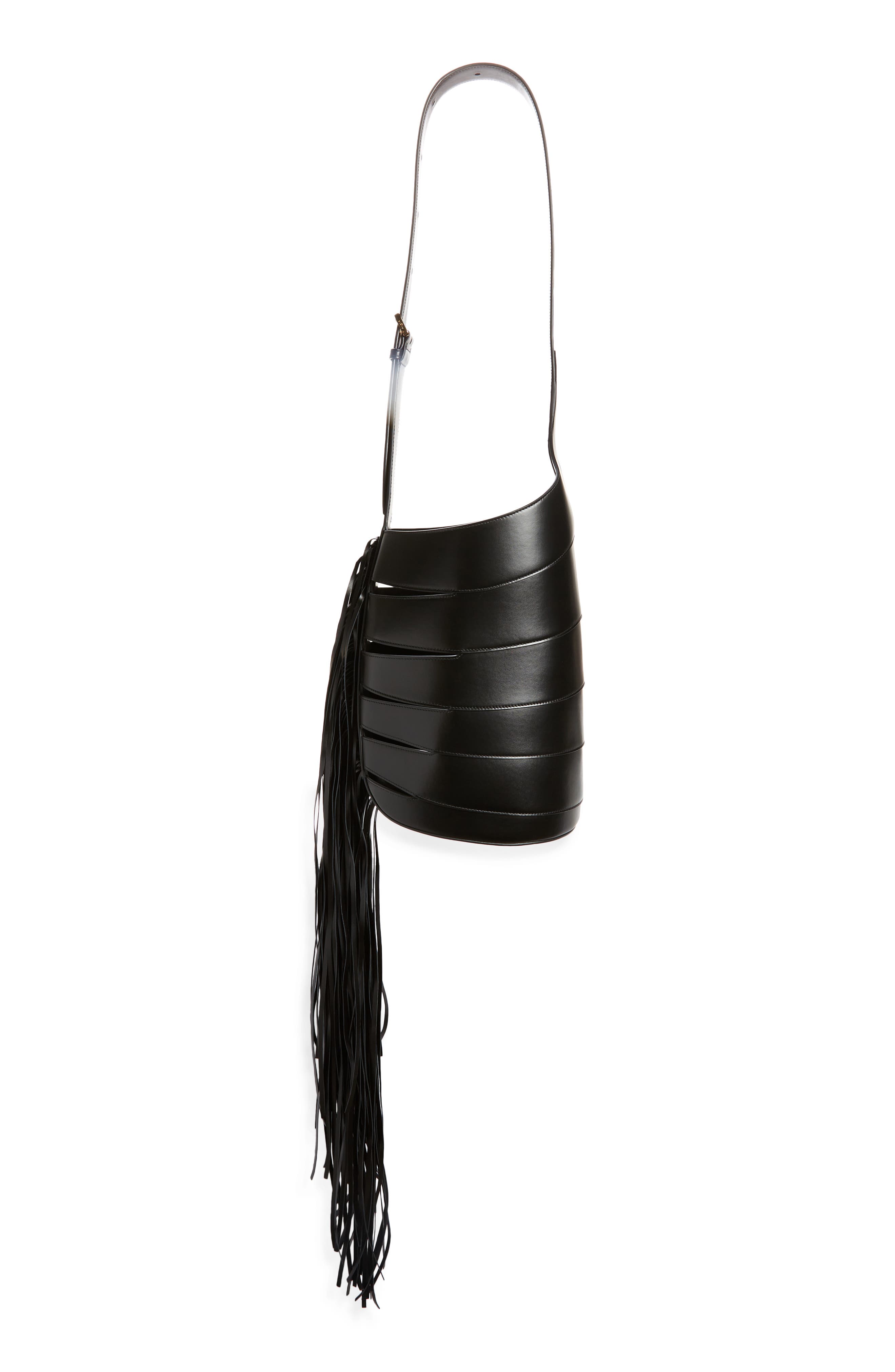 Alaïa Medium Babel Fringe Hobo Crossbody Bag in Noir | Smart Closet