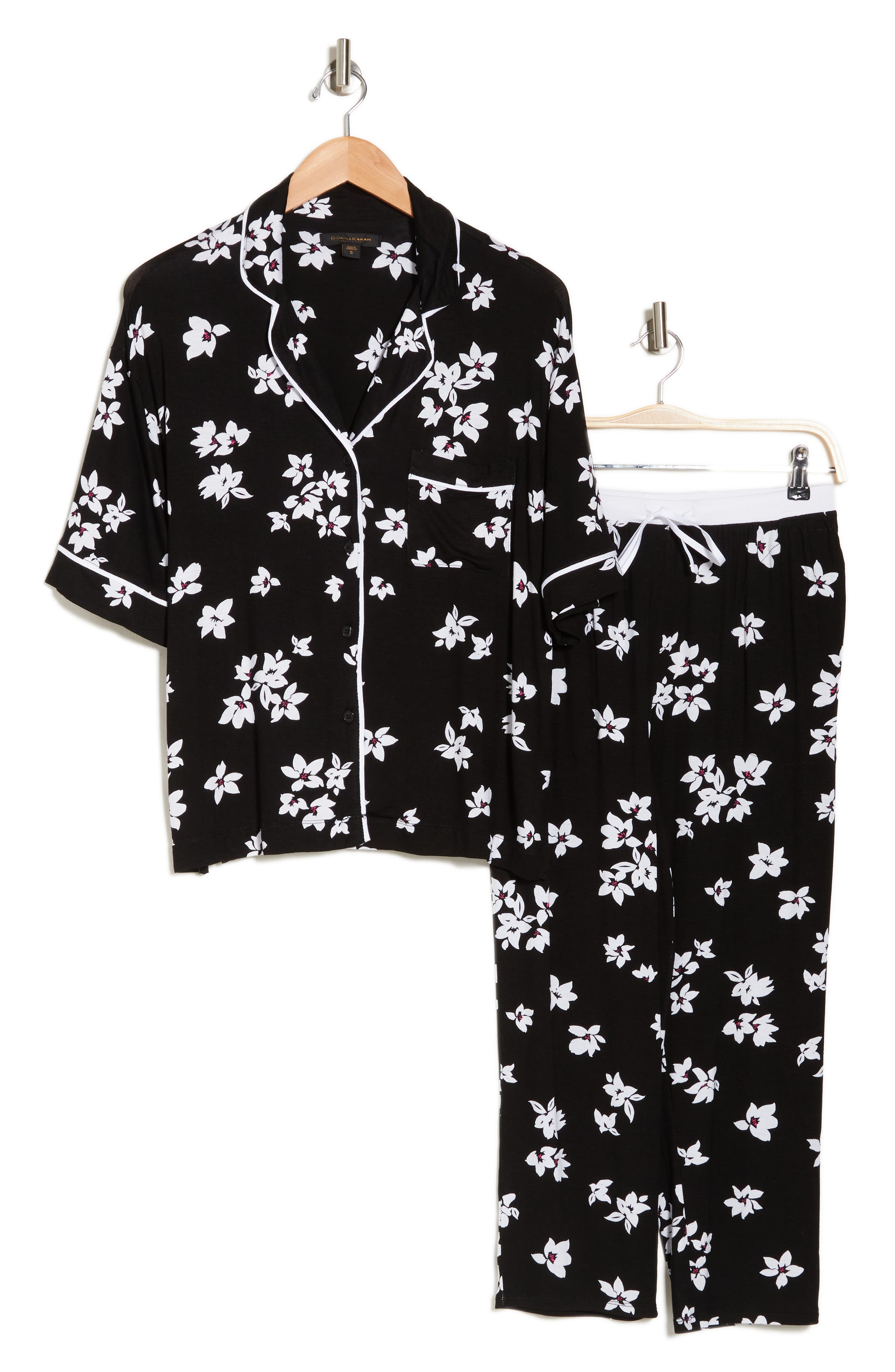 Donna Karan New York Short Sleeve Button Up & Capri Pajamas | Nordstromrack