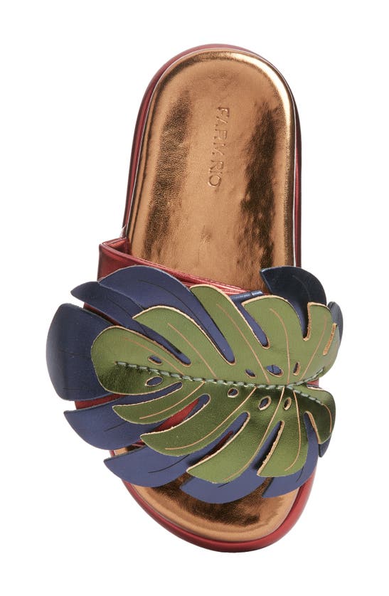 Farm Rio Monstera Anatomic Slide Sandal In Bronze | ModeSens