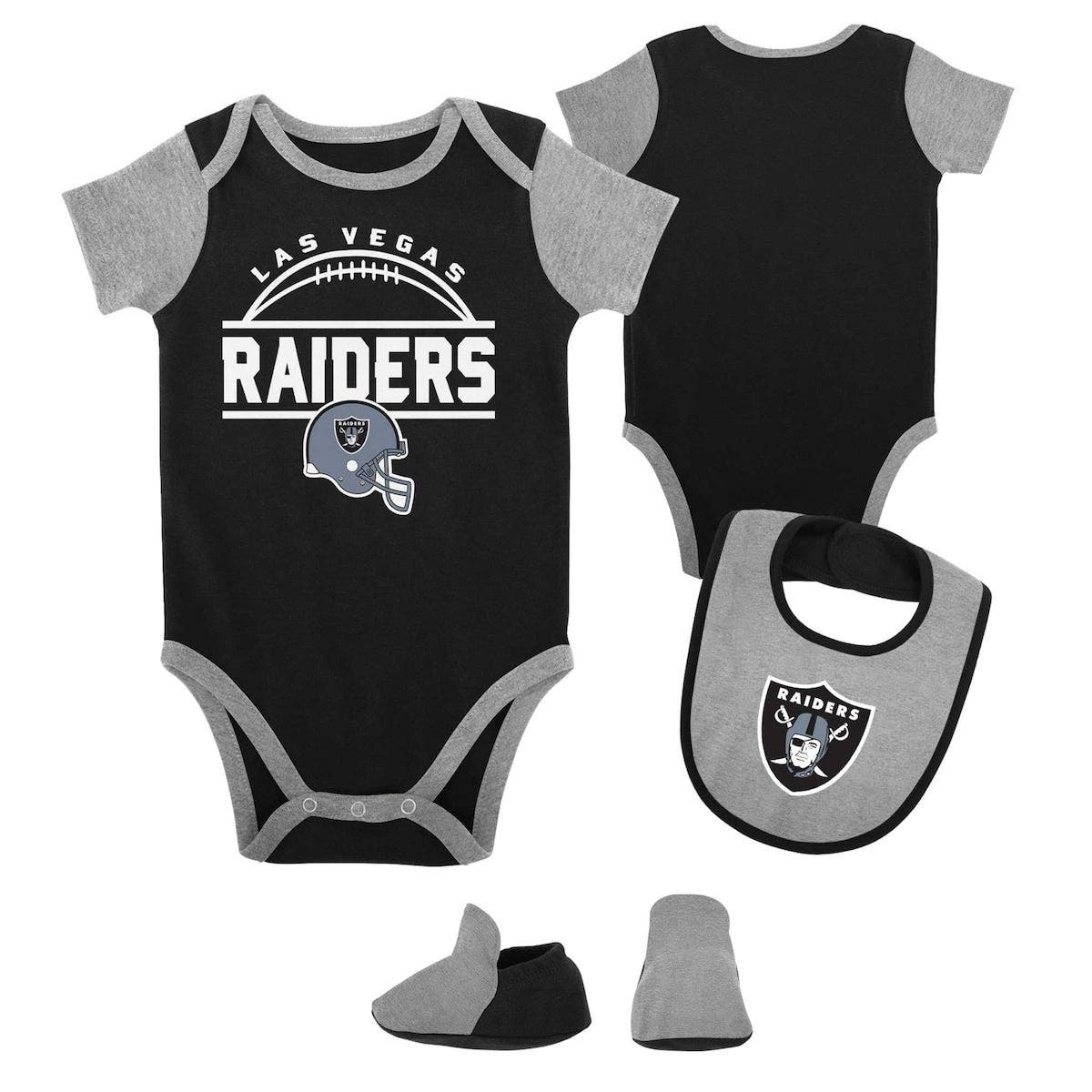 Outerstuff Newborn & Infant Black/Heather Gray Las Vegas Raiders Home ...