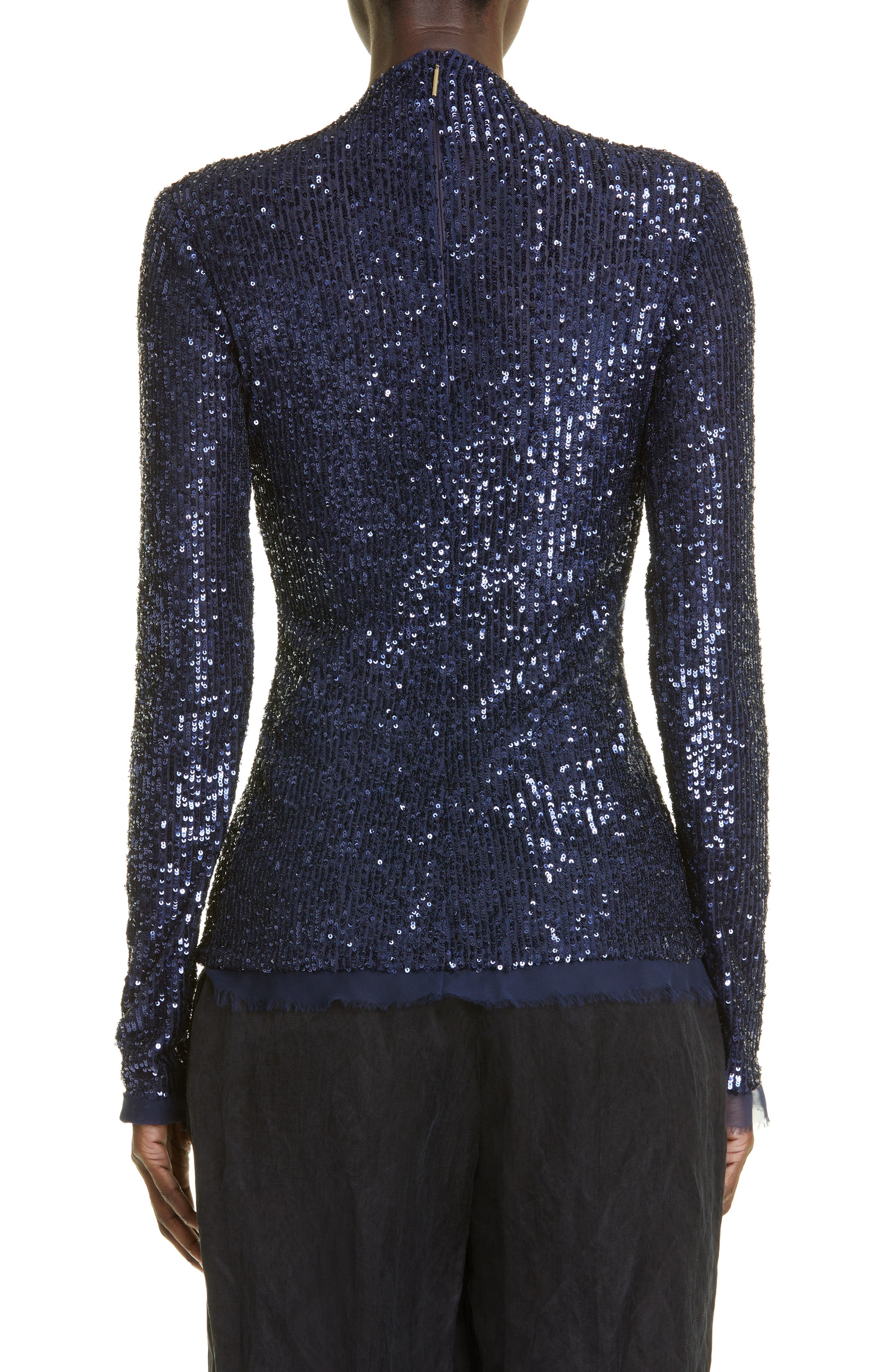 Jason Wu Collection Sequin Mesh Mock Neck Top | Nordstrom