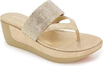 Reaction Kenneth Cole Pepea Crystal Platform Wedge Sandal (Women ...