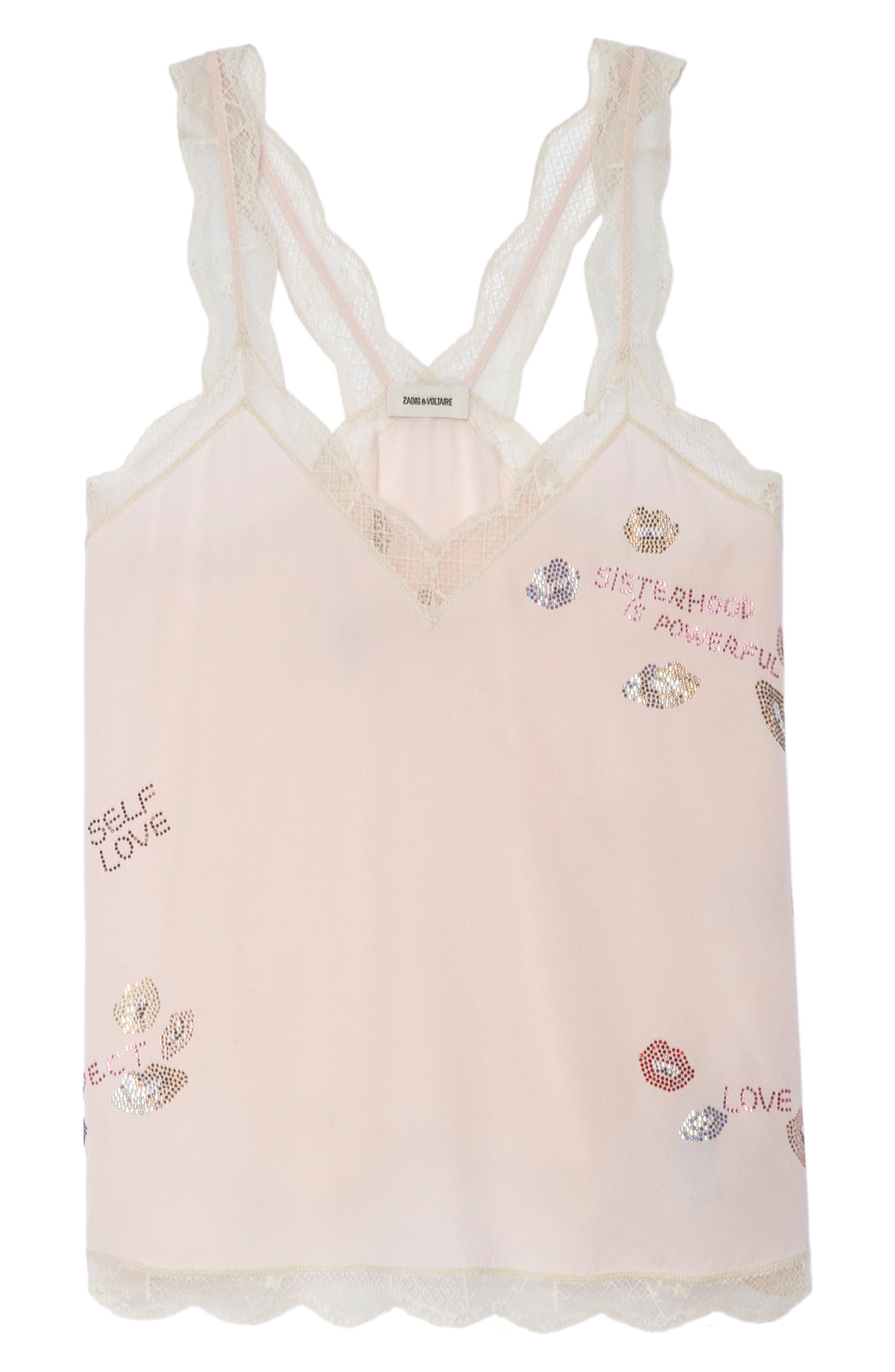 Zadig & Voltaire Chou Boss Strass Silk Camisole | Nordstrom