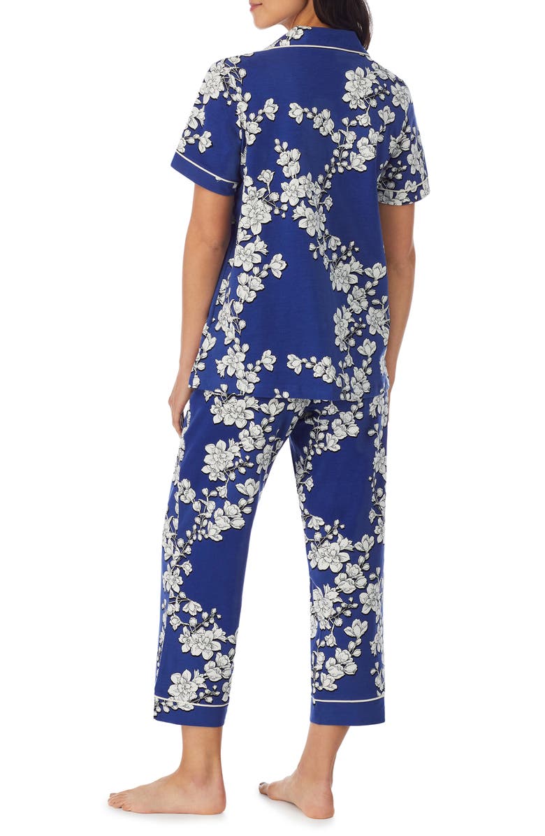 BedHead Pajamas Navy Shadow Blossom Organic Cotton Crop Pajamas | Nordstrom