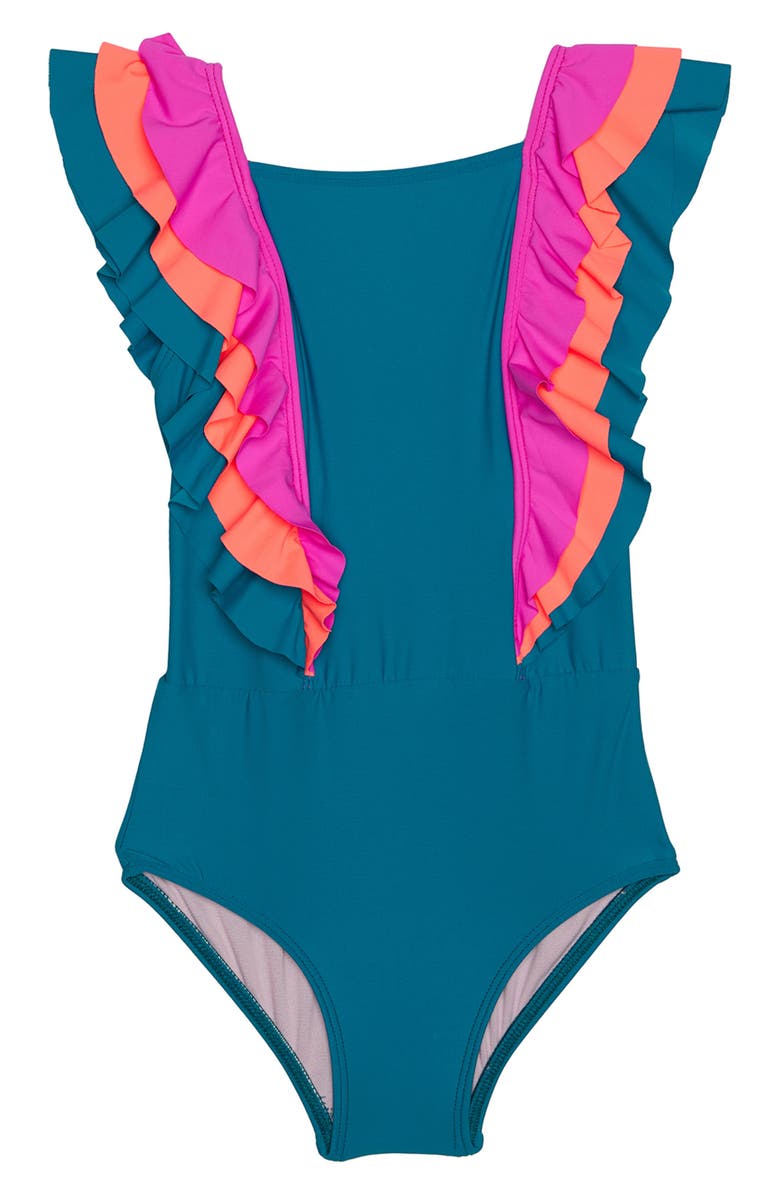 Beach Lingo Kids' Sunsets Ruffle One-Piece Swimsuit | Nordstromrack