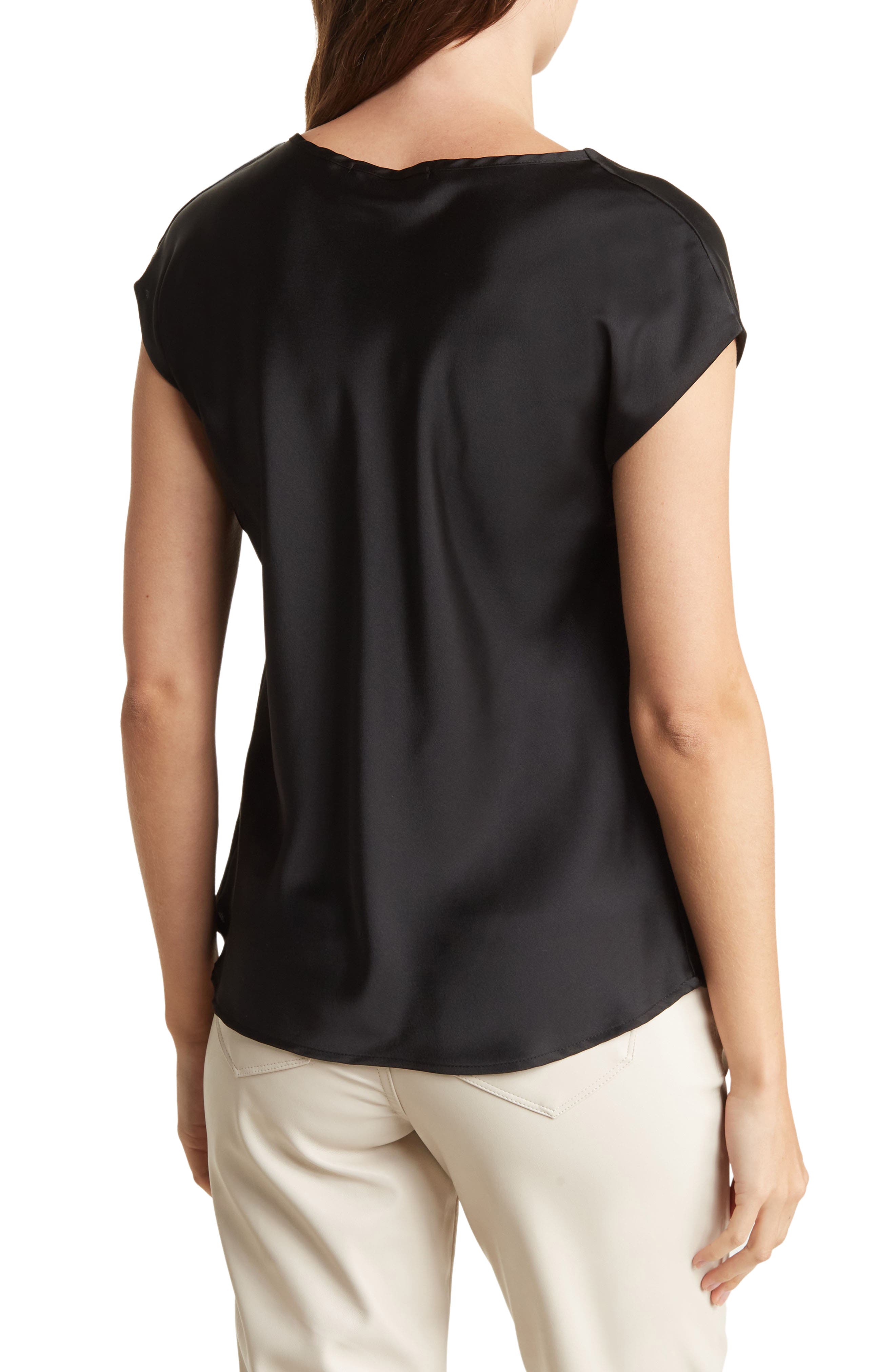 Renee C Cowl Neck Cap Sleeve Satin Top | Nordstromrack