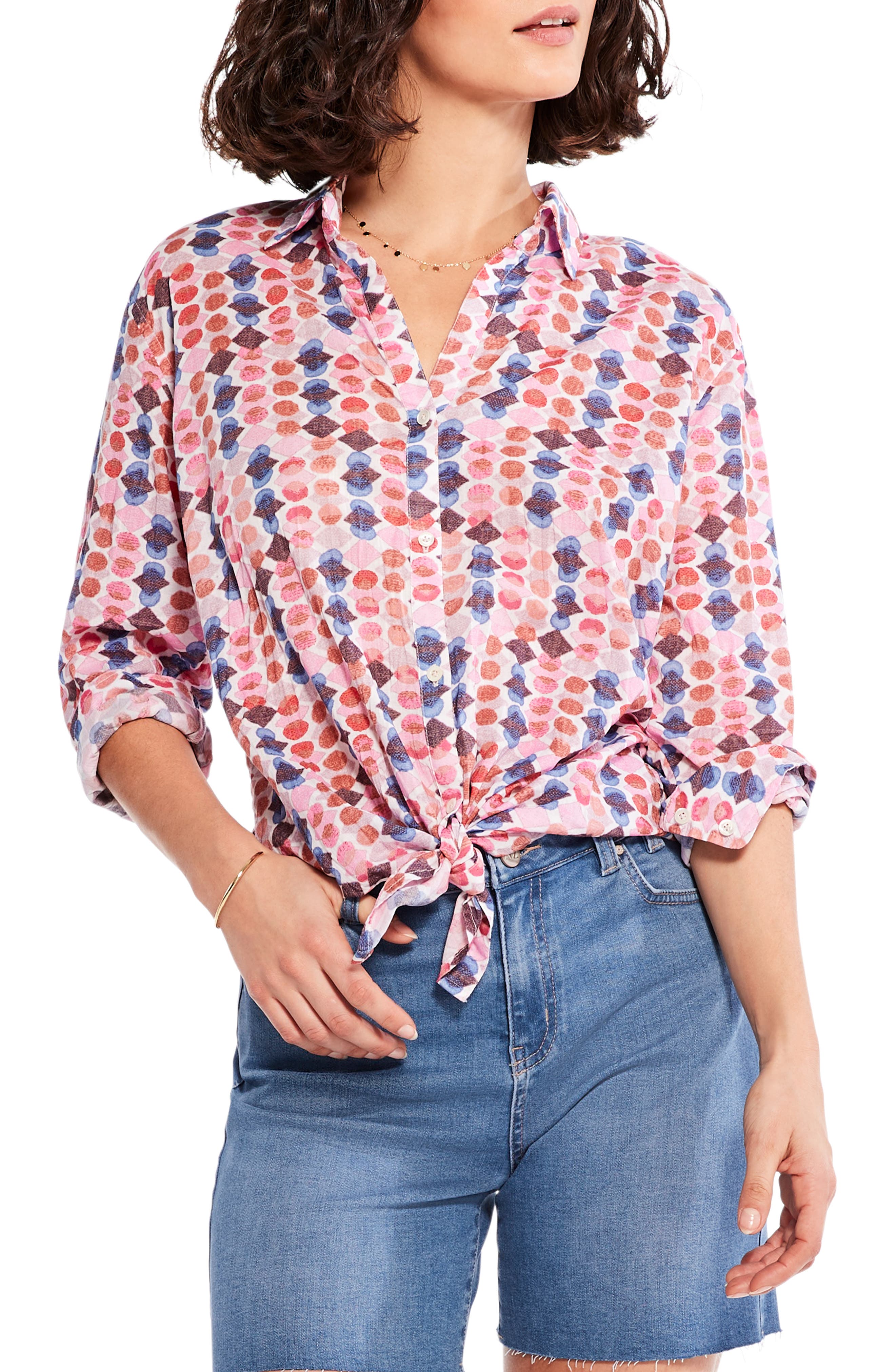 NIC+ZOE Geo Dots Boyfriend Shirt | Nordstromrack