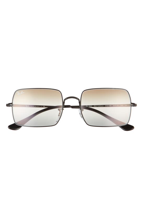 Ray Ban 54mm Rectangular Sunglasses In Black/ Clear Gradient Brown ...