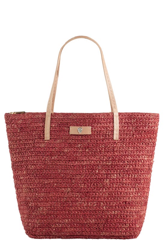 Helen Kaminski Davoletta Raffia Crochet Small Tote Bag In Pompei/ Tan ...