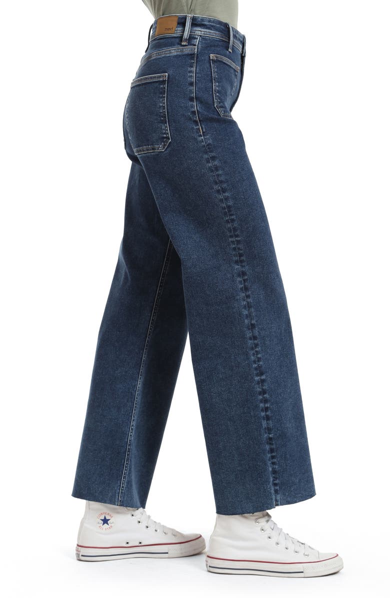 Mavi Jeans Paloma Marine Patch Pocket Raw Hem High Waist Wide Leg Jeans