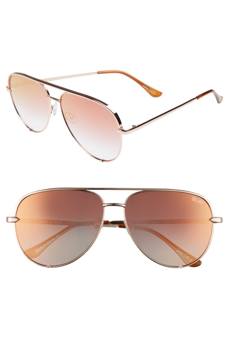 Quay Australia High Key 62mm Oversize Aviator Sunglasses Nordstrom