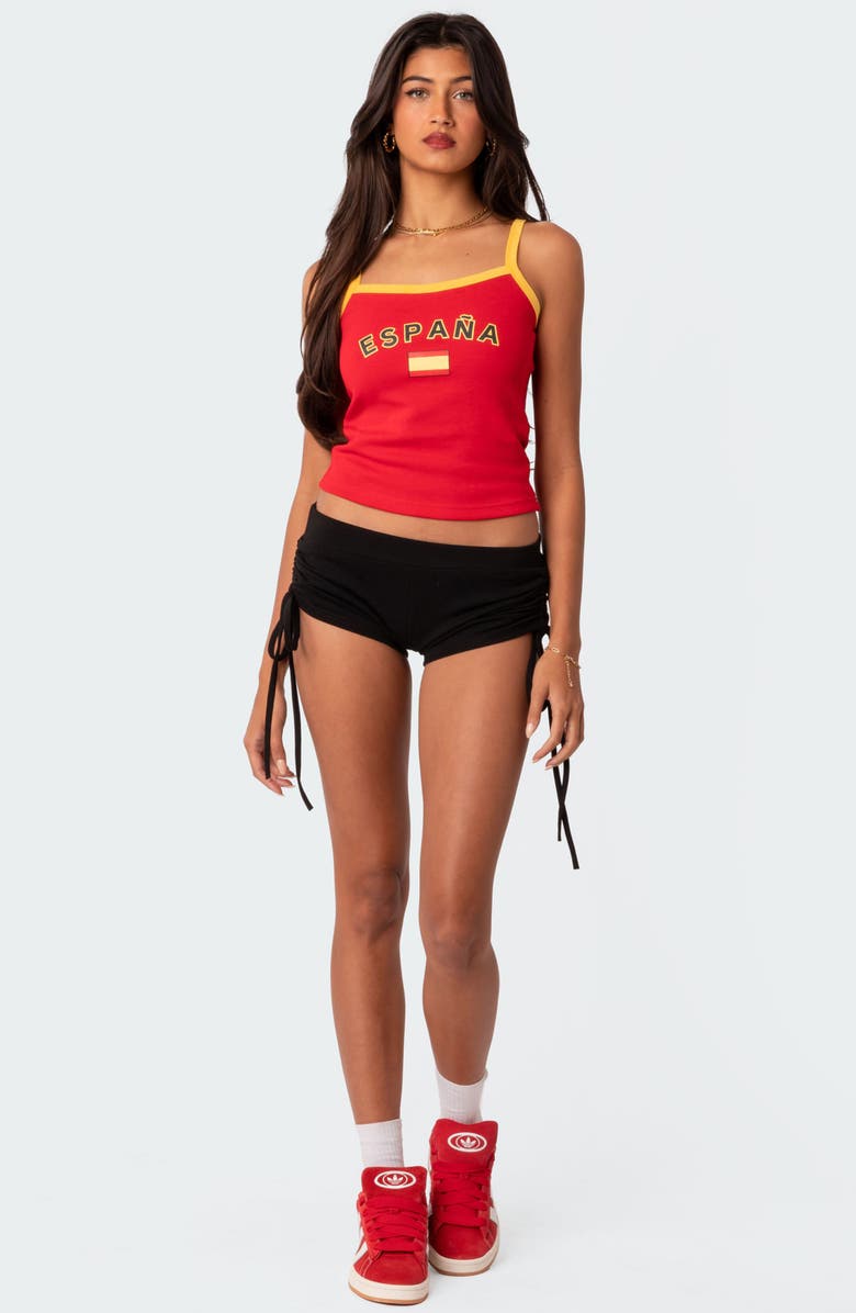 EDIKTED Spain Cotton Graphic Crop Tank | Nordstrom