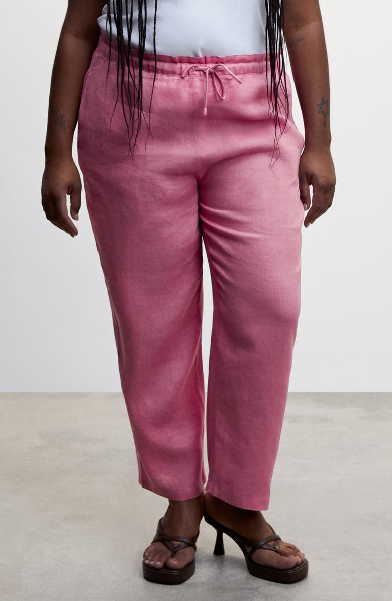 MANGO Drawstring Linen Pants | Nordstrom