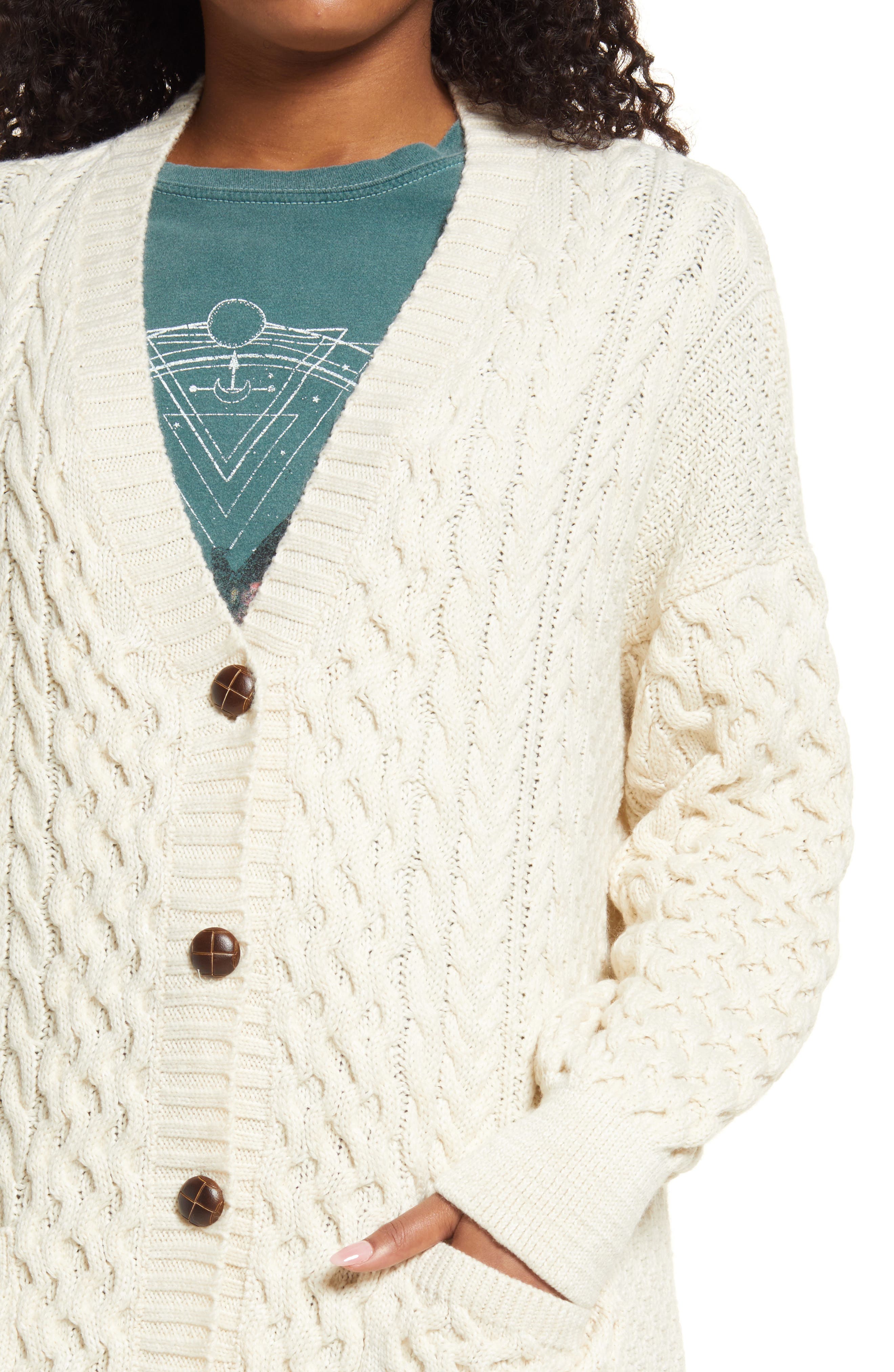 BDG Urban Outfitters Aran Mix Stitch Cardigan | Nordstromrack