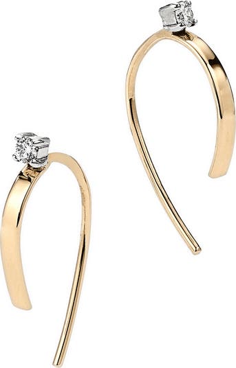 Lana Mini Flat Forward Facing Diamond Hoop Earrings | Nordstrom