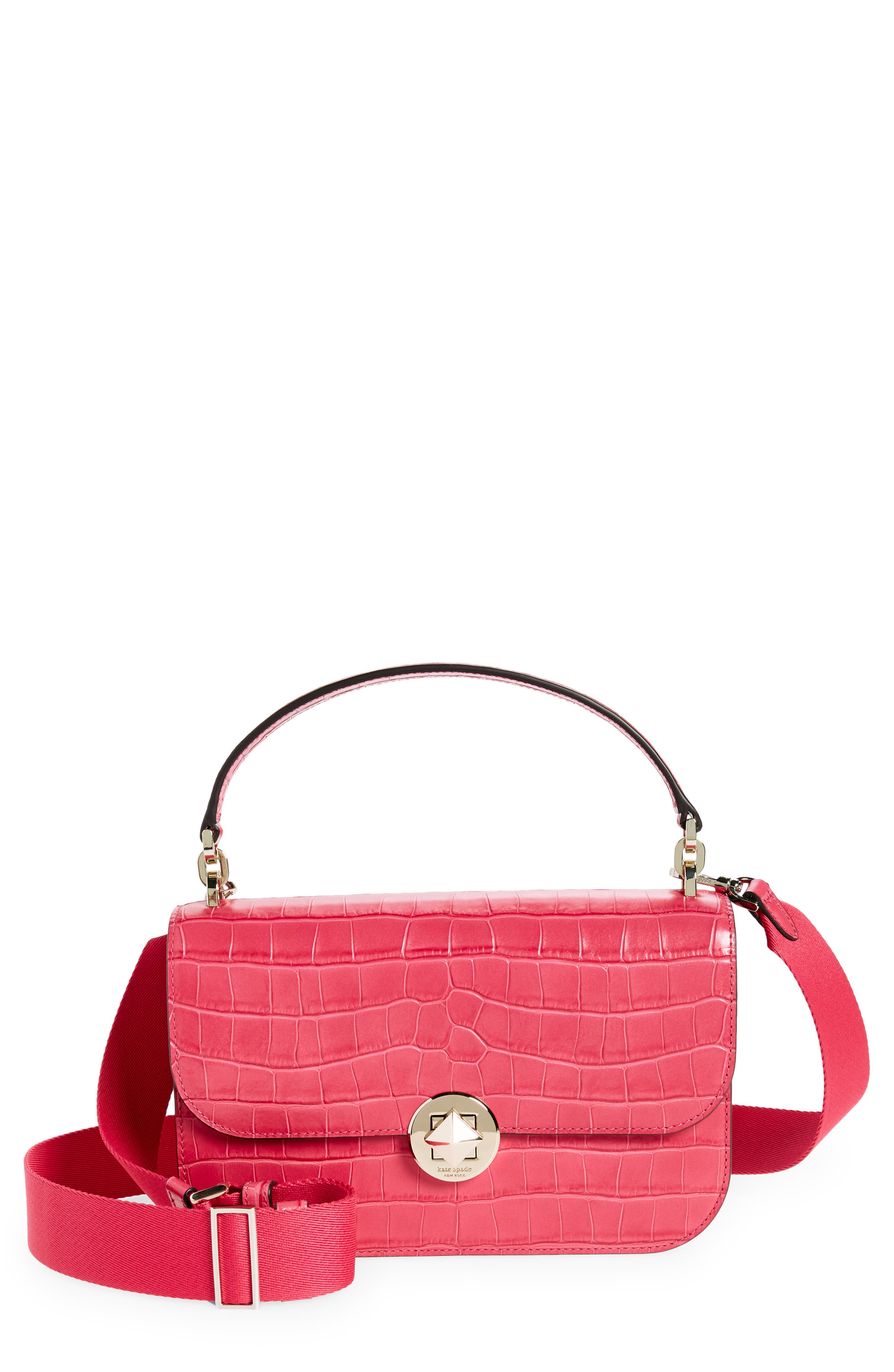 Kate Spade New York croc embossed leather top handle satchel ...