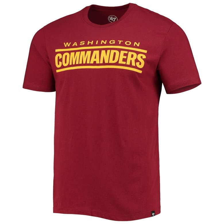 47 ' Burgundy Washington Commanders Wordmark Imprint Super Rival T ...