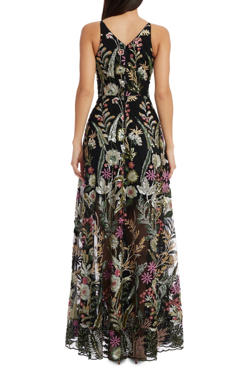 Dress the Population Ariyah Floral Sequin A-Line Gown | Nordstrom