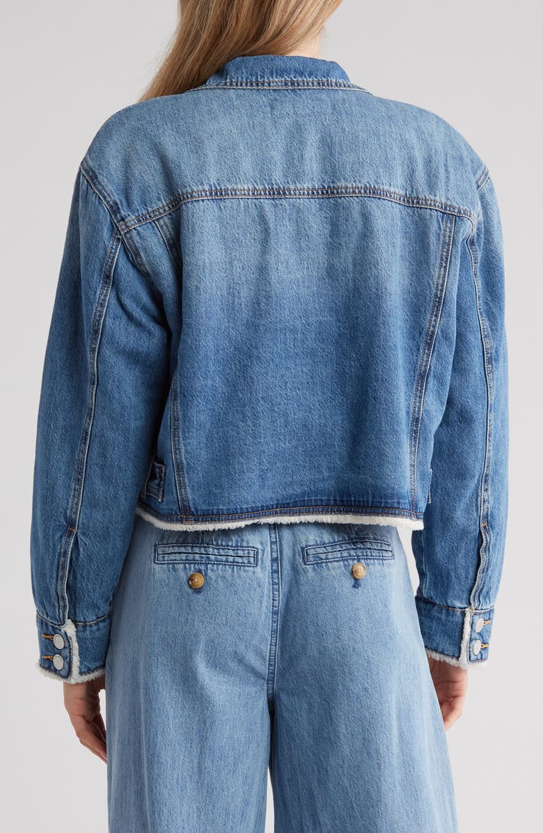 BLANKNYC Faux Fur Lined Crop Denim Jacket | Nordstromrack