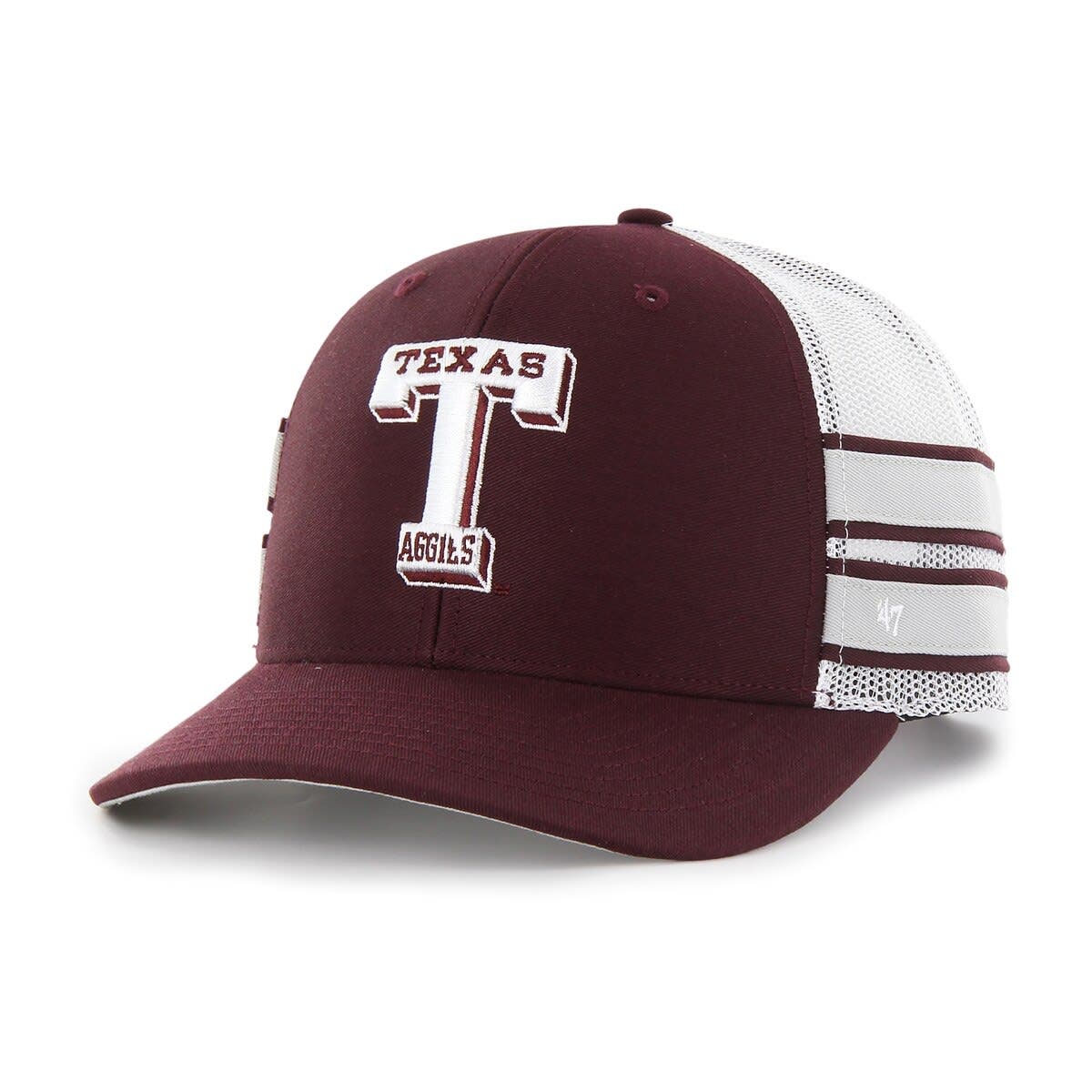 '47 Men's '47 Maroon Texas A&M Aggies Straight Eight Adjustable Trucker ...