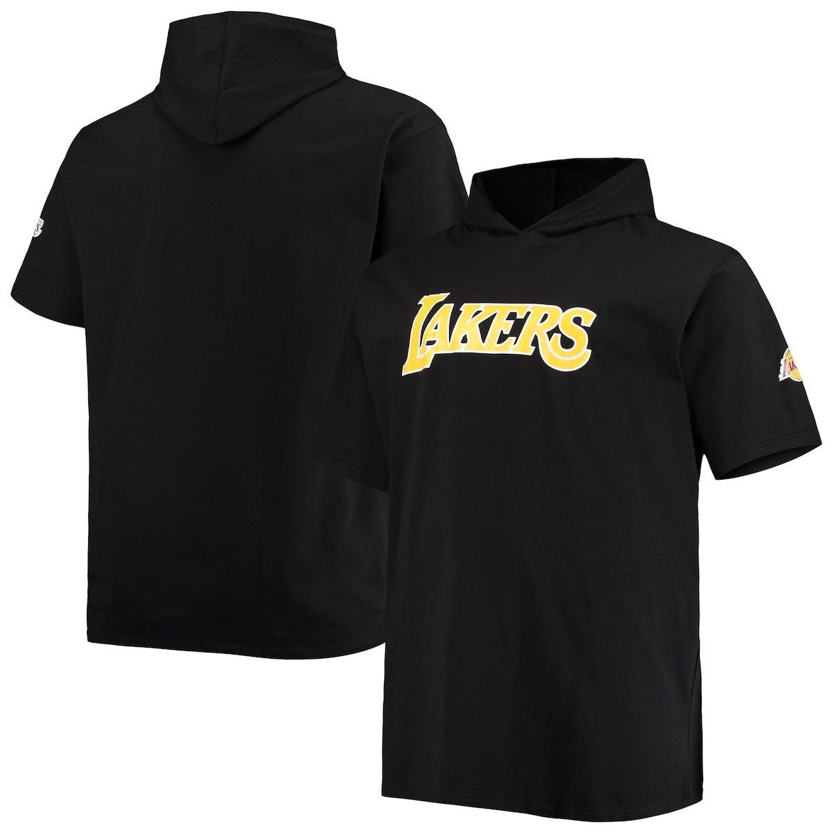 Profile Mens Black Los Angeles Lakers Big And Tall 2 Hit Short Sleeve