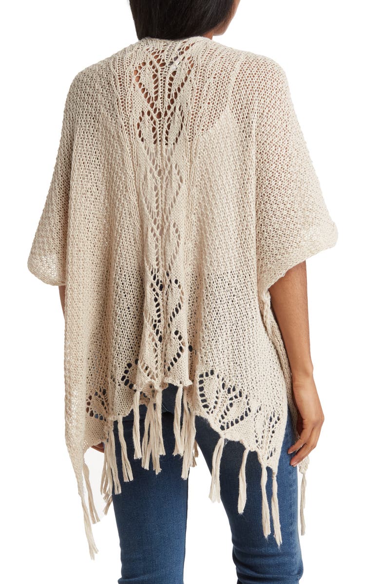 Vince Camuto Heart Knit Fringe Ruana | Nordstromrack