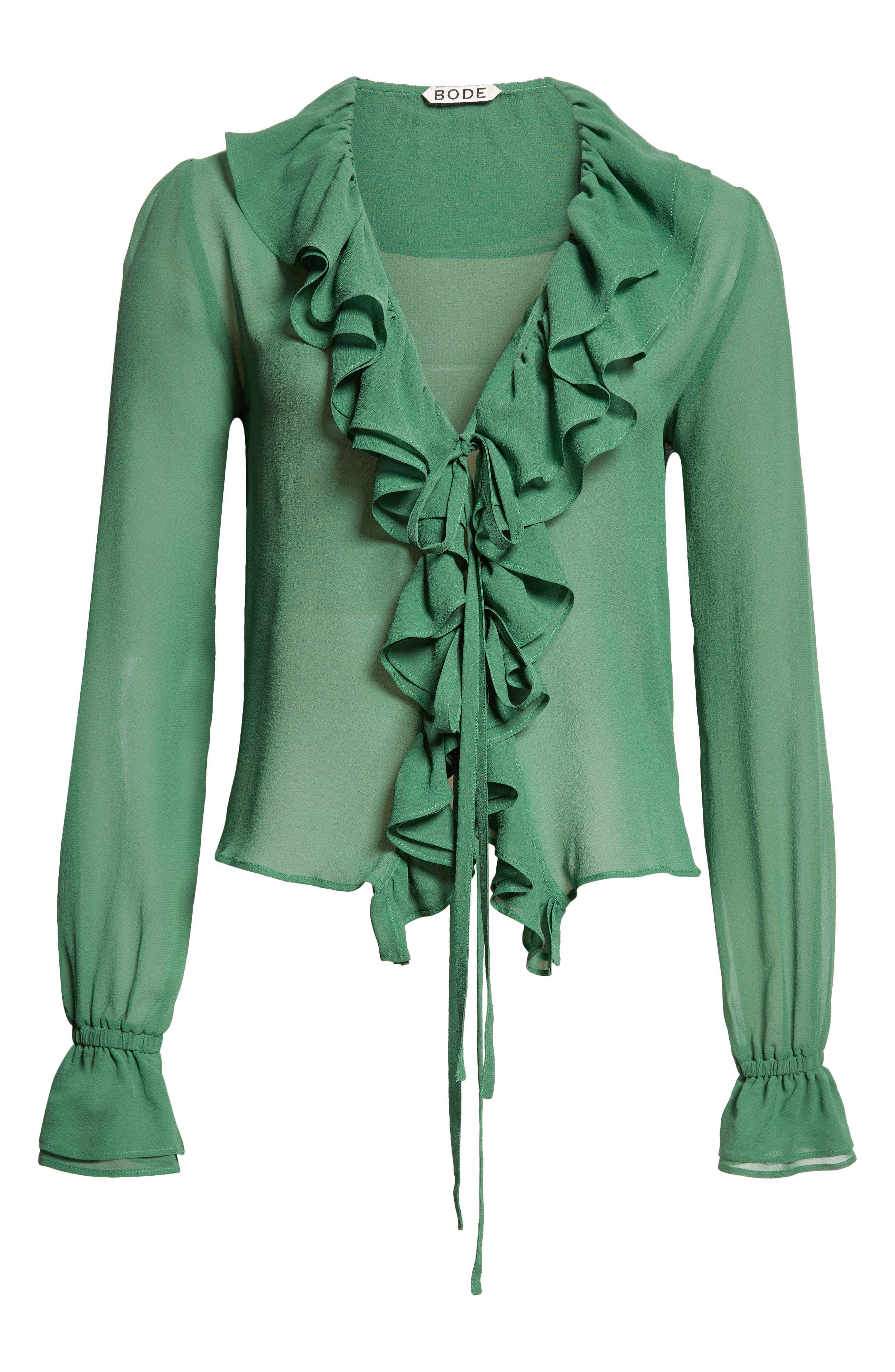 BODE Flounce Blouse in Green | Smart Closet