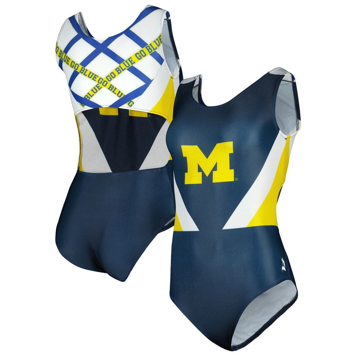 FOXYS LEOTARDS Girls Youth Navy Michigan Wolverines Team One-Piece ...