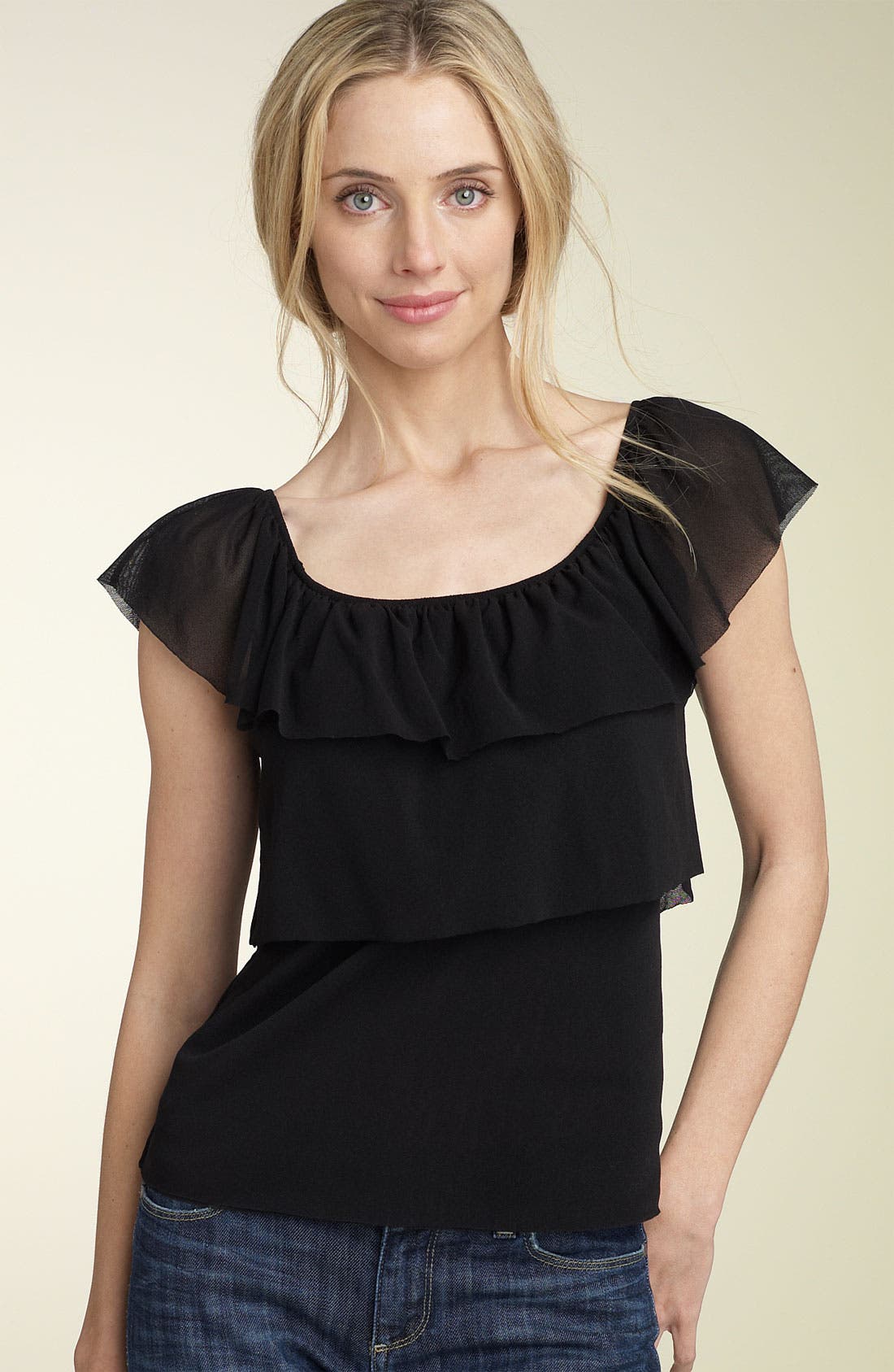 Sweet Pea by Stacy Frati Ruffle Tier Mesh Top | Nordstrom