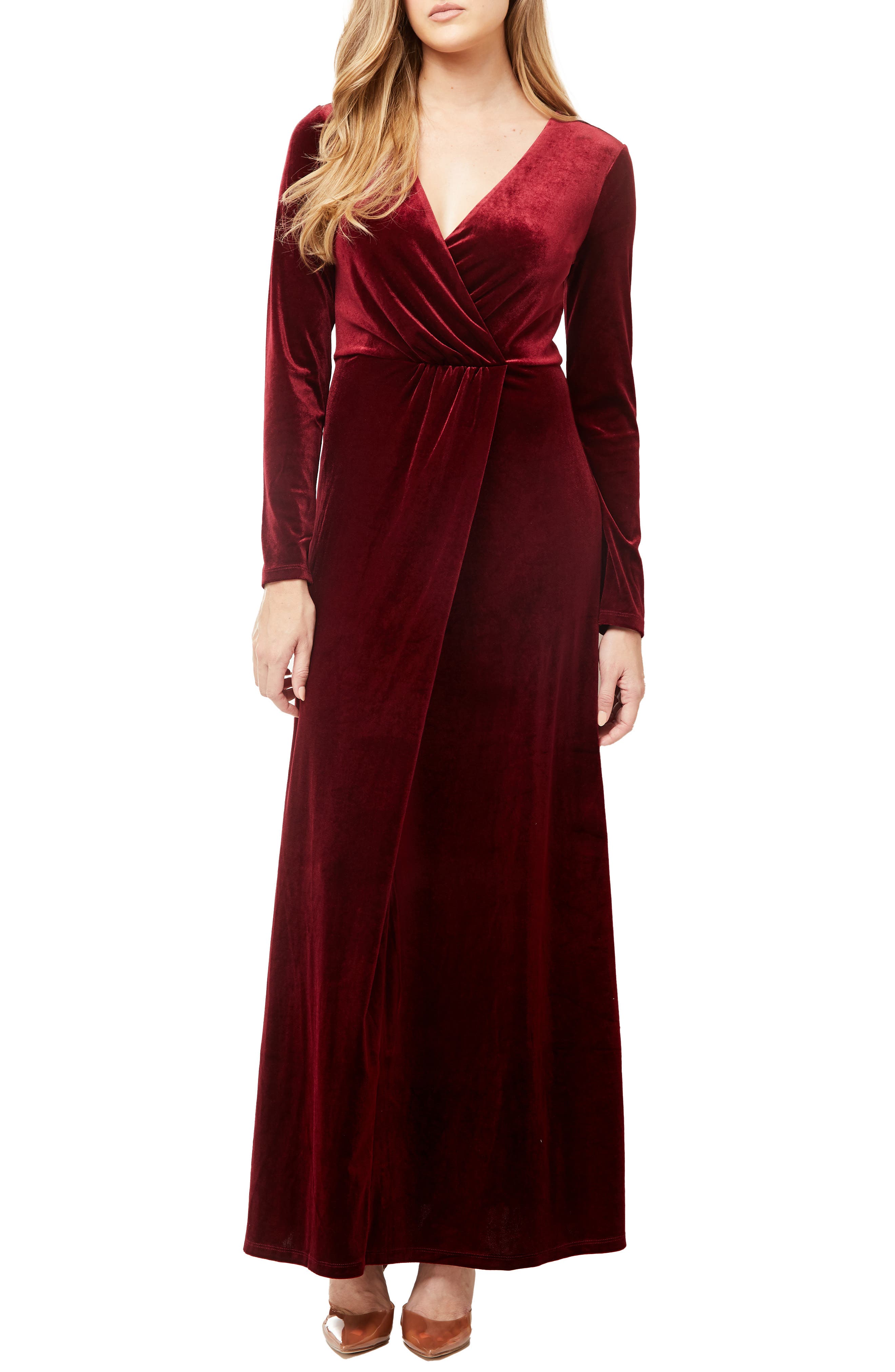 Love By Design Long Sleeve Velvet Maxi Dress | Nordstromrack
