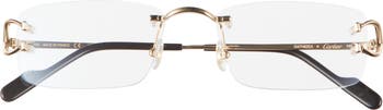 Cartier 56mm Rimless Rectangular Reading Glasses | Nordstrom
