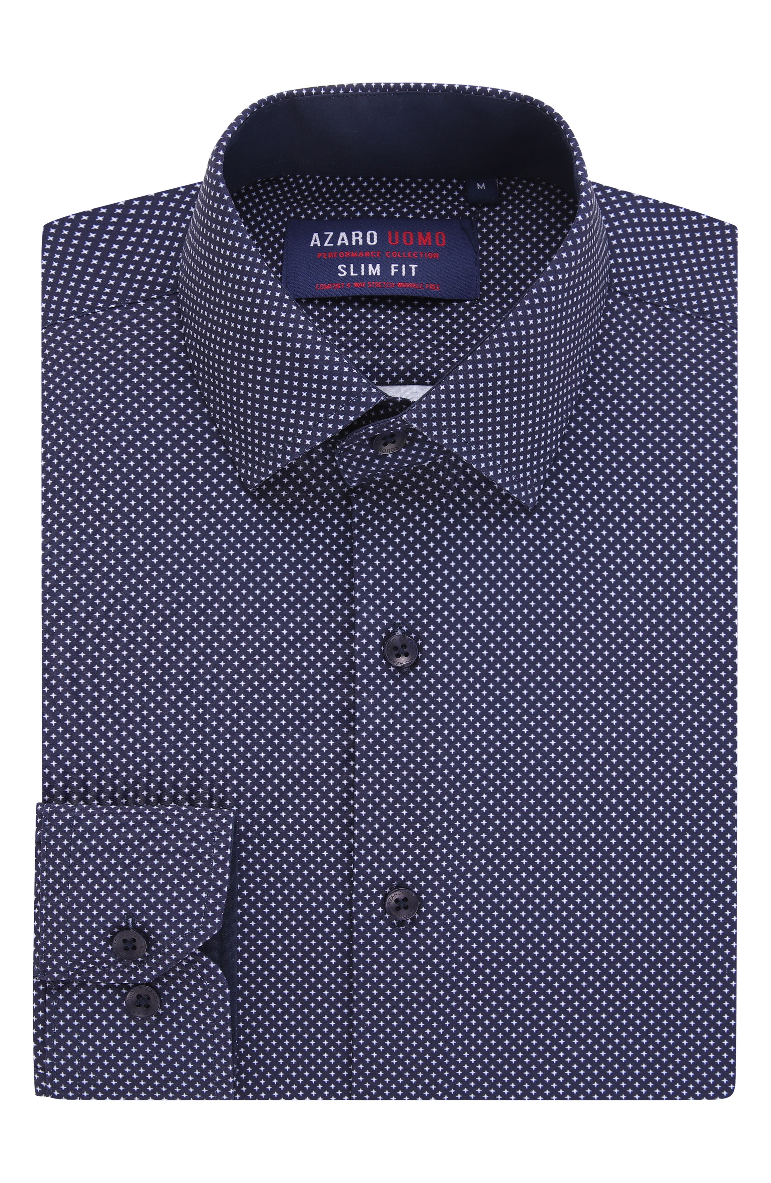 Azaro Uomo Slim Fit Plus Print Performance Button-Up Shirt | Nordstromrack